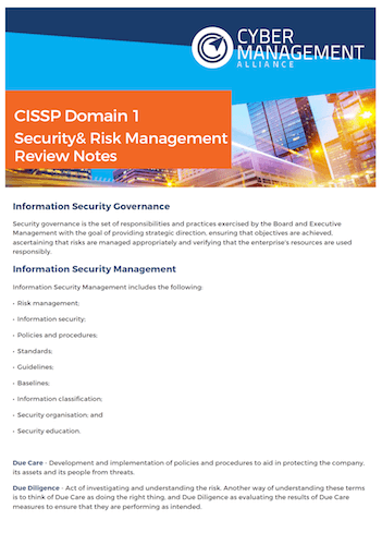 CISSP Domain 1 Review notes - Security and Risk Management CISSP Domain 1 Review notes - Security and Risk Management